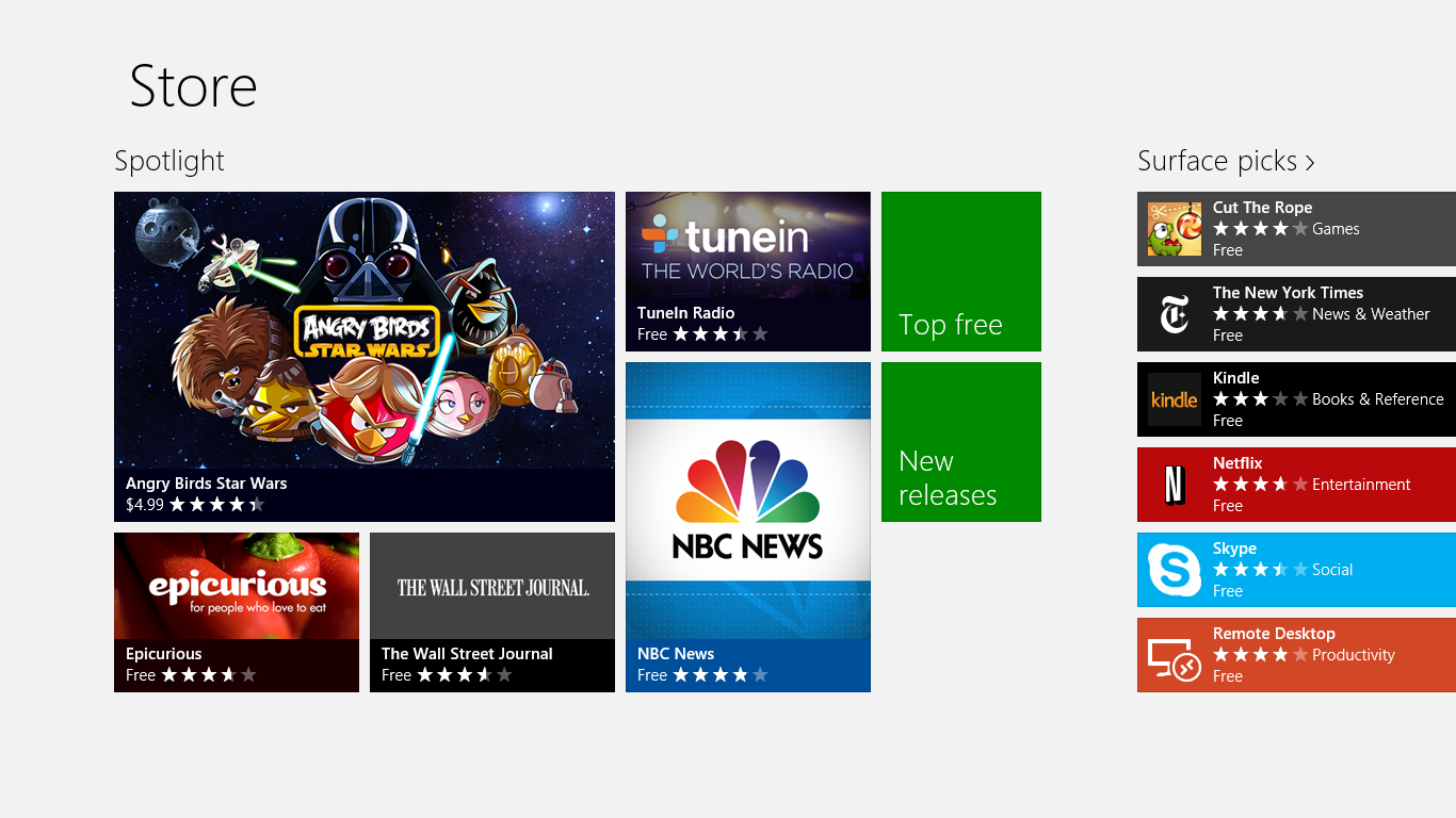 Windows Surface App Store