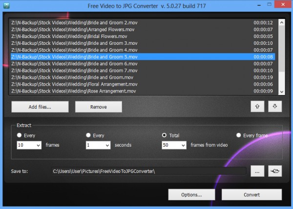 Quickly extract frames from any video with Free Video to JPEG Converter ...