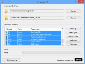 X-Ripper extracts hidden images, audio or video content from any file ...