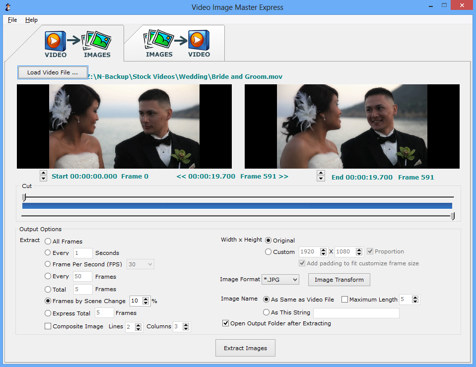 Video Image Master Express lets you extract frames from videos or ...