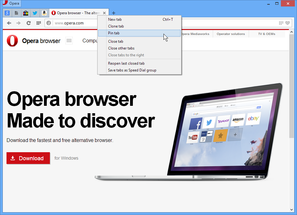 Opera 17 FINAL adds pinned tabs, custom search engines and startup ...