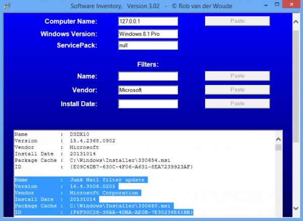List the installed software on any network PC with Basic Software ...