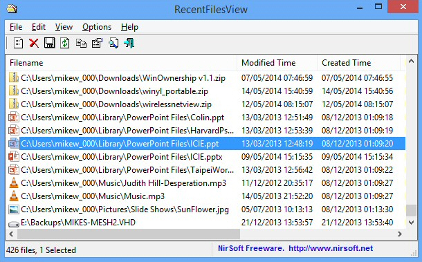 List Explorer s Recently Opened Files With RecentFilesView