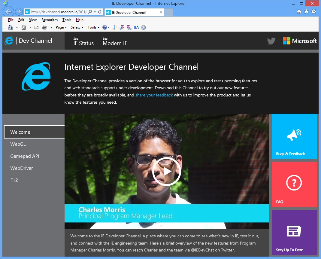 Internet Explorer Developer Channel adds GamePad, WebDriver support ...