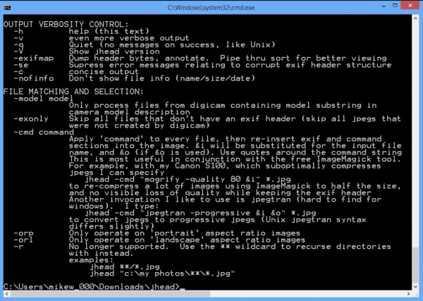 Tweak, process and optimize your JPEGs with Jhead