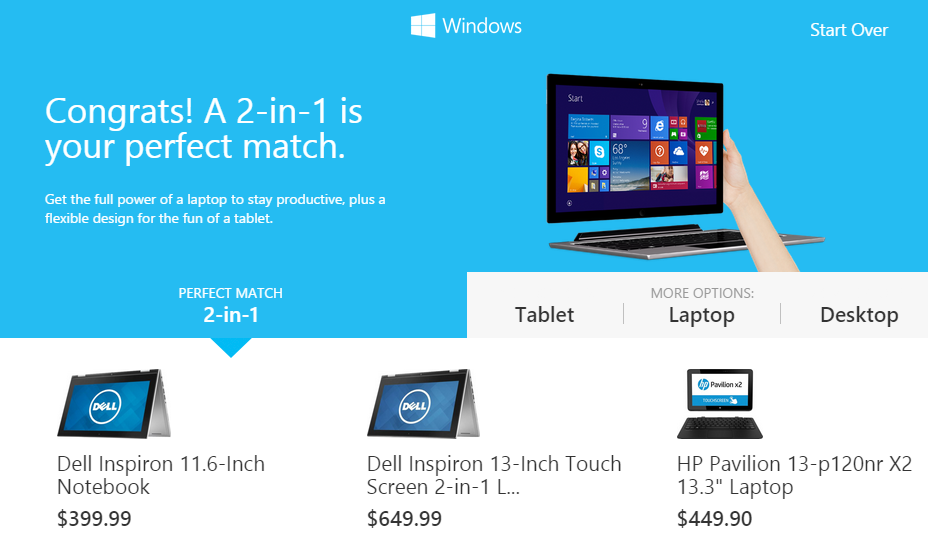 Microsoft Match from Staples will find the perfect Windows device for ...