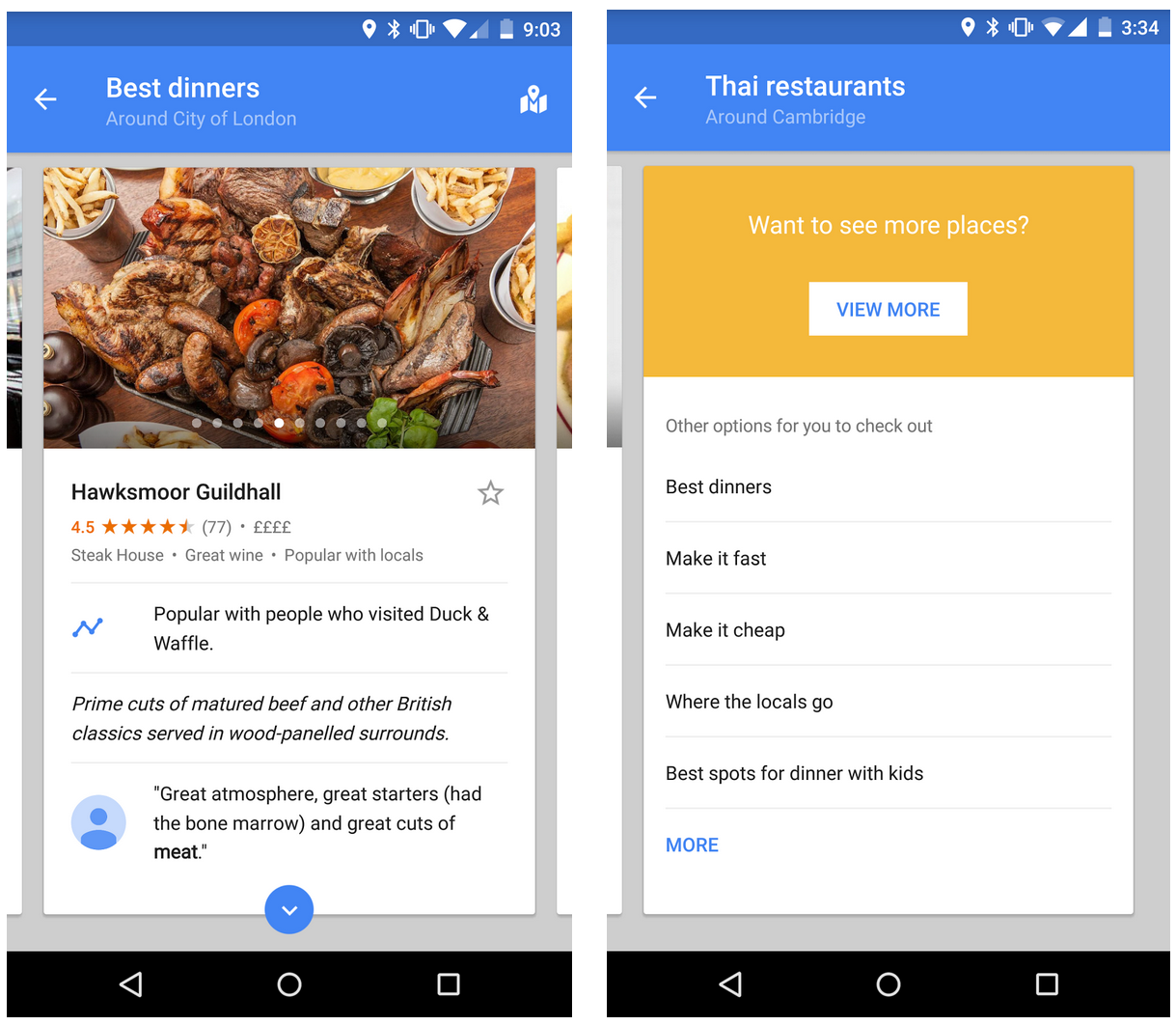 Google Maps for Android is serving up yummy restaurant discovery