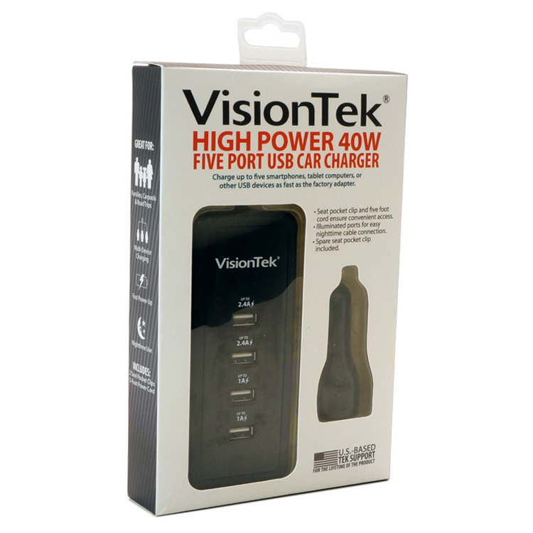 VisionTek High Power 40W Five Port USB Car Charger [Review] - BetaNews