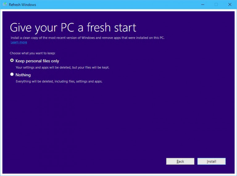 Microsoft's leaked Windows Refresh tool lets you start anew in Windows ...