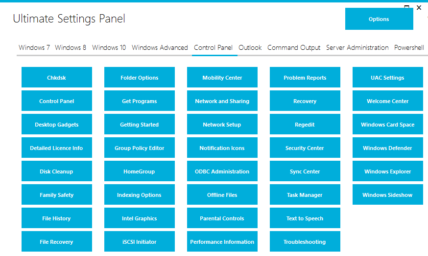 Access 280+ Windows applets, settings and tools from Ultimate Settings ...