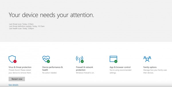 The new Windows Defender Security Center aims to improve Windows 10 ...