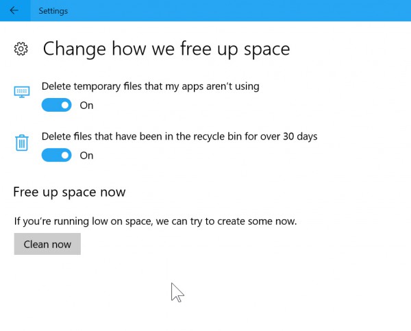 How to free up disk space via Settings in Windows 10 Creators Update ...