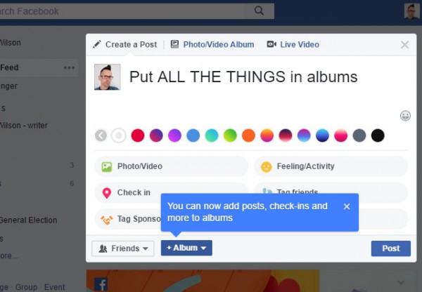 Not just for photos - now you can add just about anything to Facebook ...