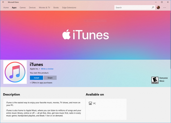 Apple embraces the Microsoft Store with iTunes for Windows 10 - BetaNews