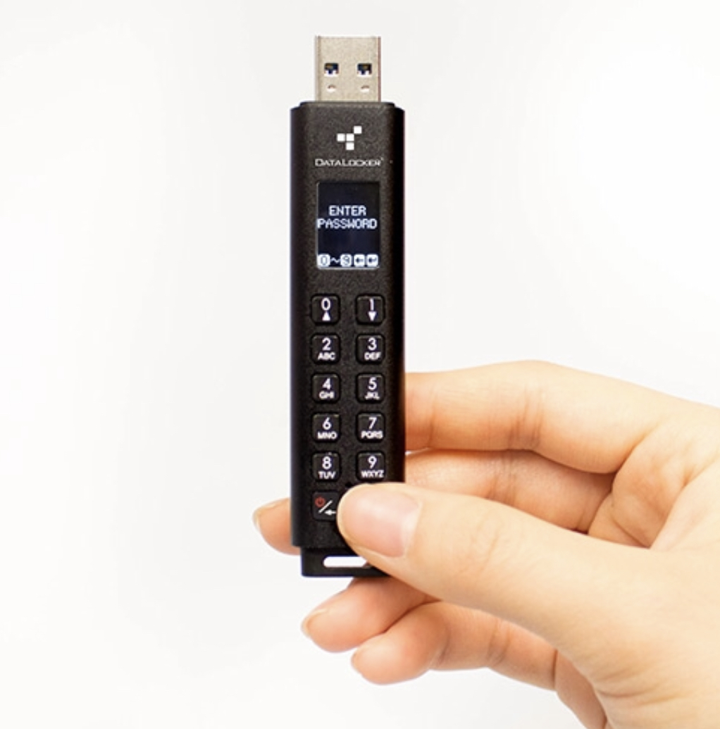DataLocker Inc Sentry K300 keypad flash drive has an OLED screen and ...