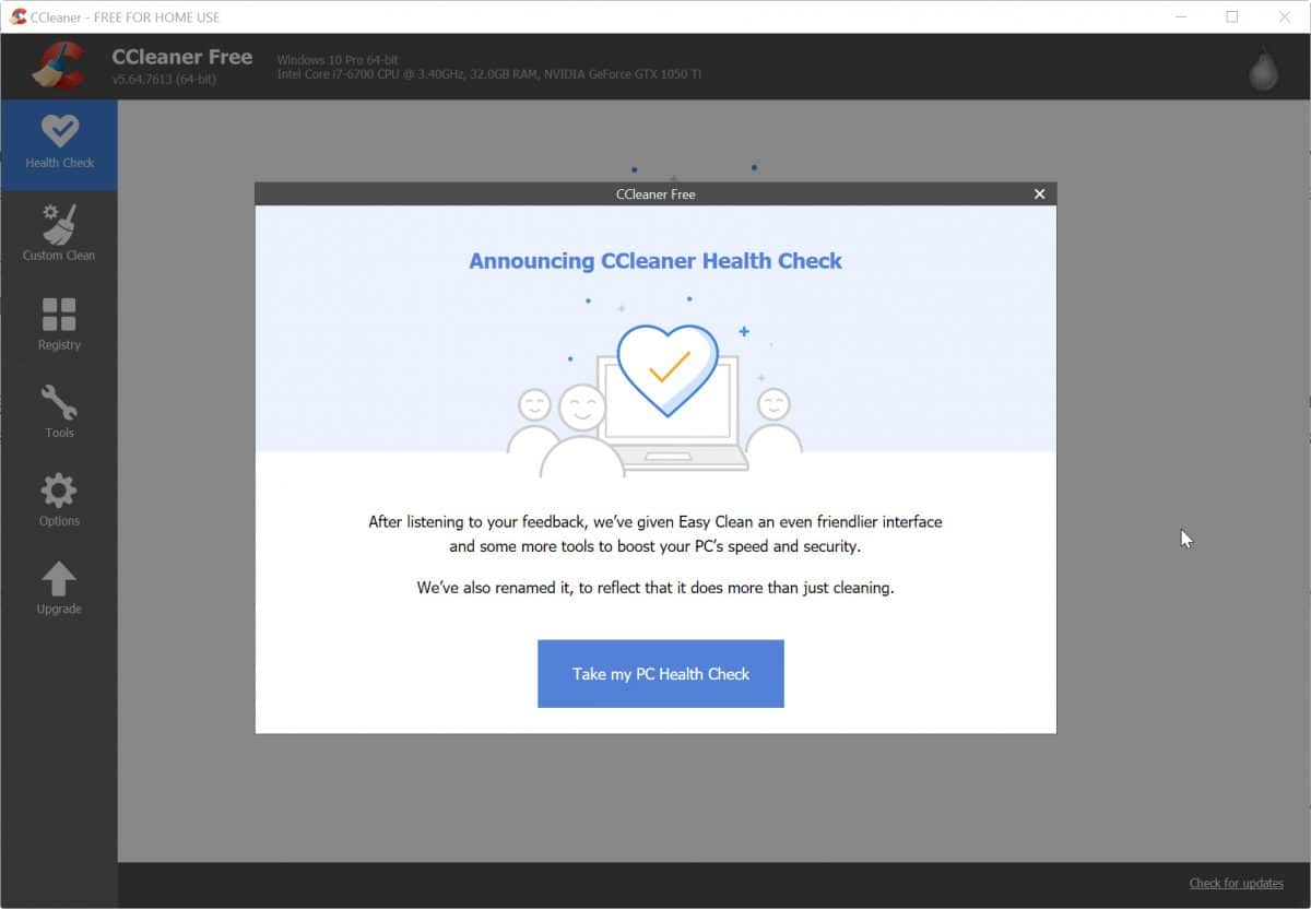 CCleaner introduces new ‘Health Check' feature - BetaNews