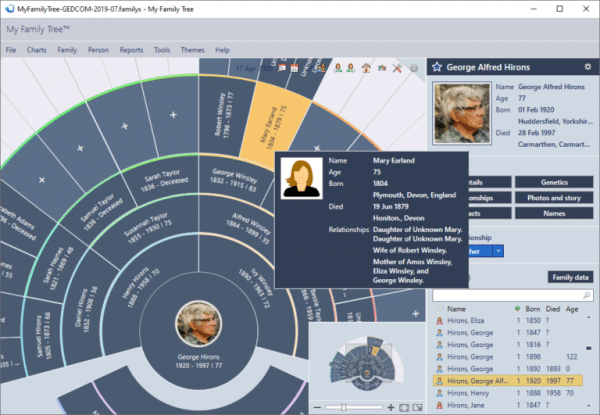 MyFamilyTree 10 adds new interactive Fan chart view, introduces tool to ...