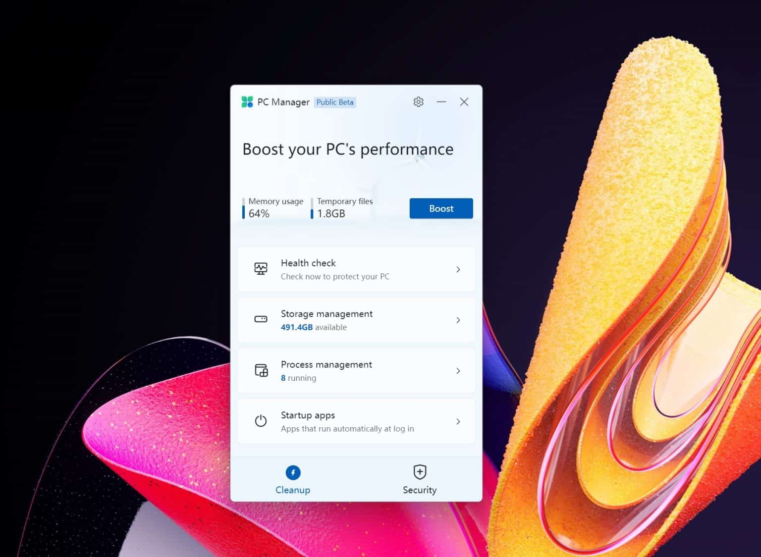 Microsoft PC Manager is a new Windows optimization app currently ...