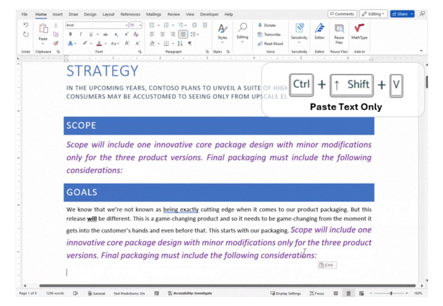 Microsoft Is Adding A New Keyboard Shortcut To Paste Unformatted Text 