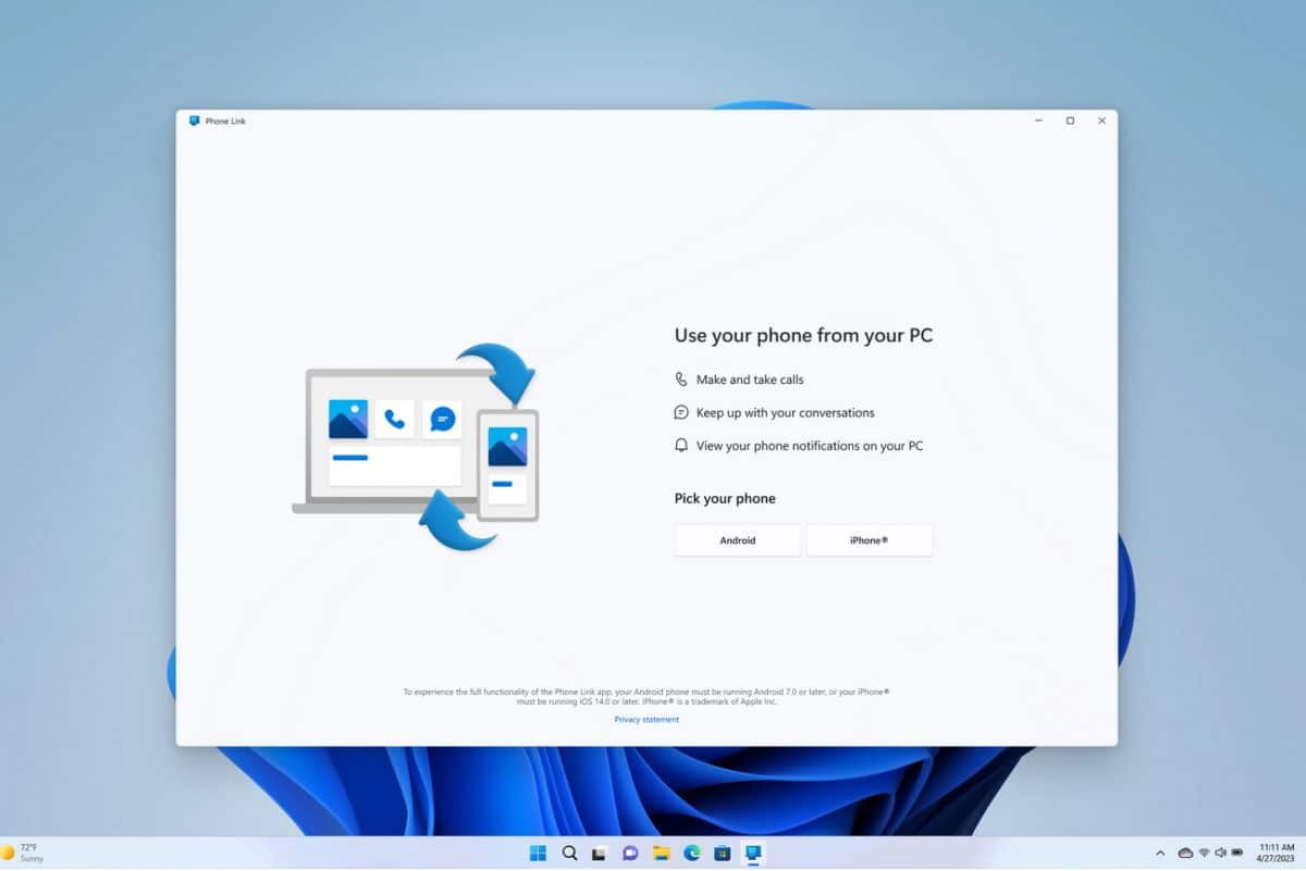 Phone Link for iPhone is now rolling out to all Windows 11 users Phone Link for iPhone is now rolling out to all Windows 11 users