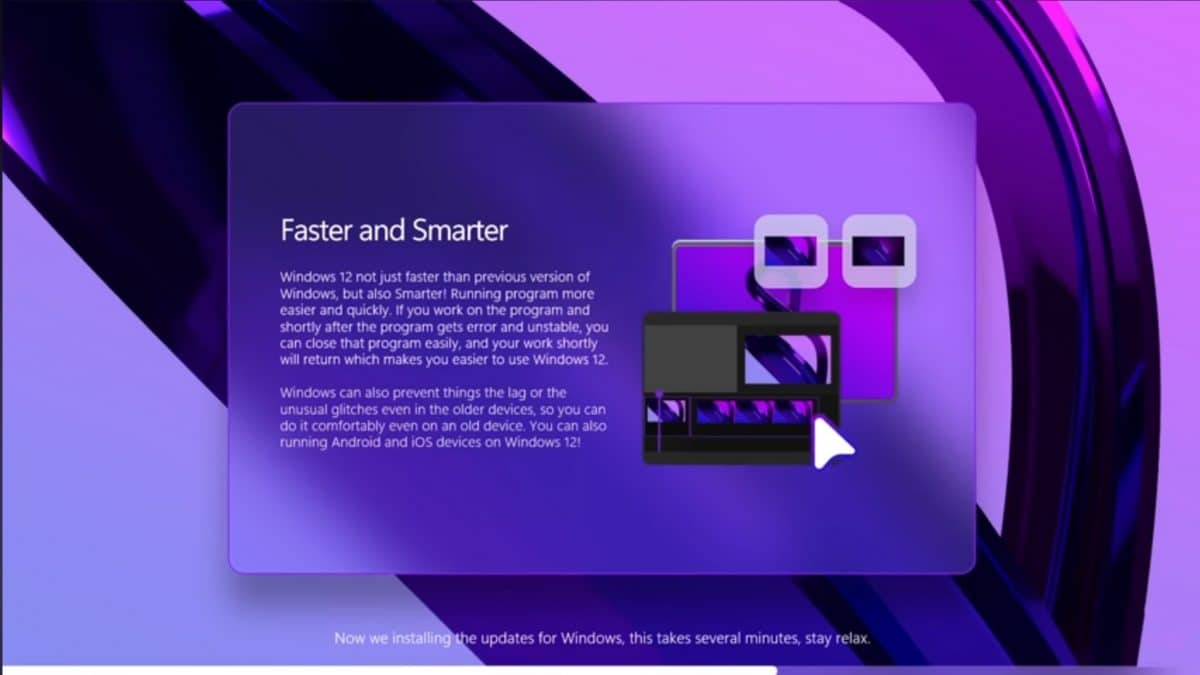 Watch Windows 12 being installed