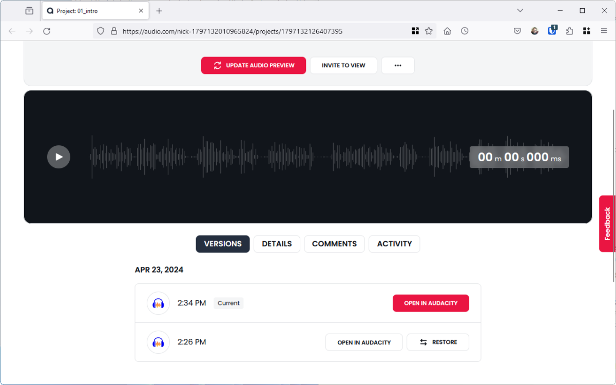 Audacity 3.5 adds cloud project saving for collaboration, backup and file versioning - BetaNews
