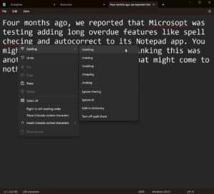 Microsoft finally adds spellchecking and autocorrect to Windows Notepad ...