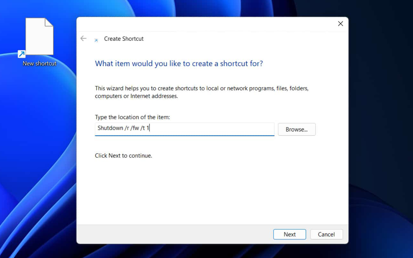 This shortcut will let you boot into the BIOS directly from Windows ...