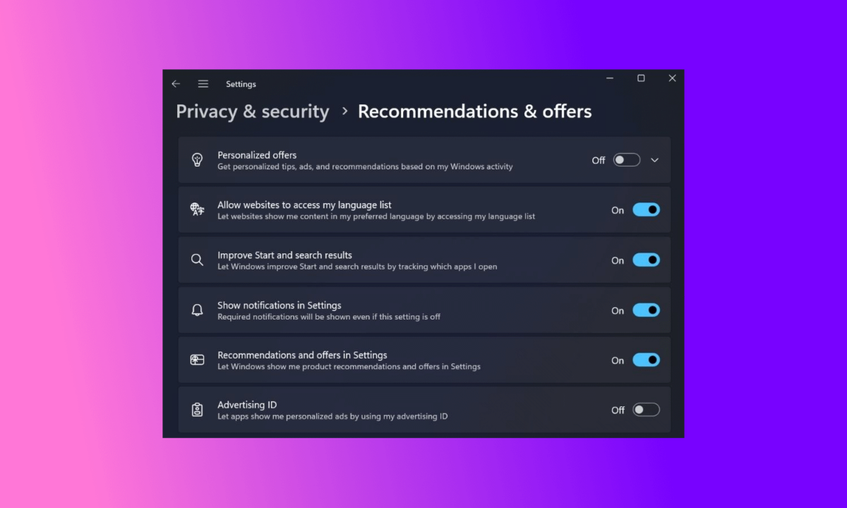 Microsoft is giving Windows 11 users (a bit of) control over the in-OS ...