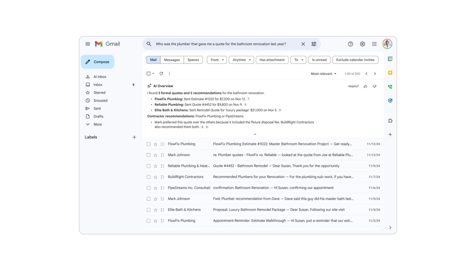Google is giving Gmail and AI boost with new Gemini-powered features ...