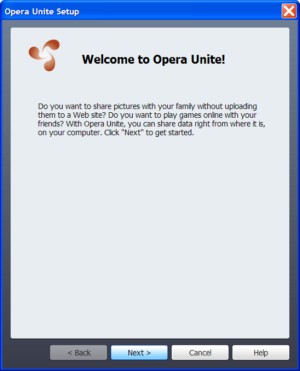 The opening notice from Unite in the latest Opera 10 beta.